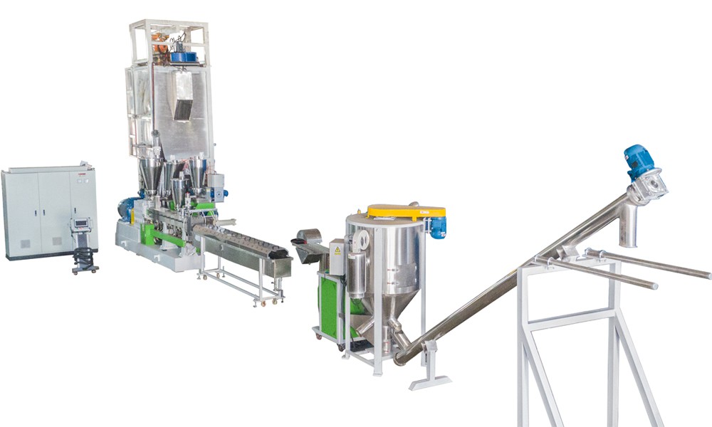 Double screw laboratory compounder with two doses for powder Extrusion ...